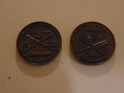 CHALLENGE COIN 4TH SQUADRON 17TH CAVALRY WARRIOR ORIGINAL OVER 25 YEARS ...