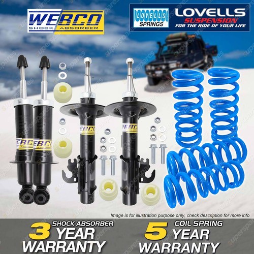 Front Rear Webco Shock Absorber Lovells STD Spring for Holden Commodore ...