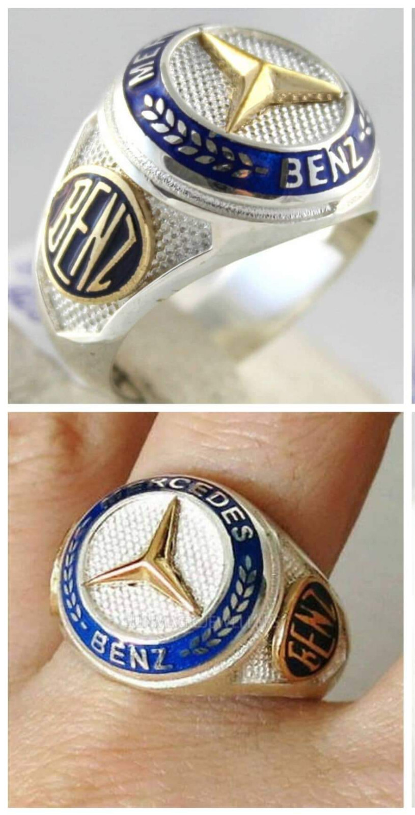 MERCEDES BENZ MEN'S RING PURE TURKISH SILVER 925 UNIQUE CHIC DESIGN US ...
