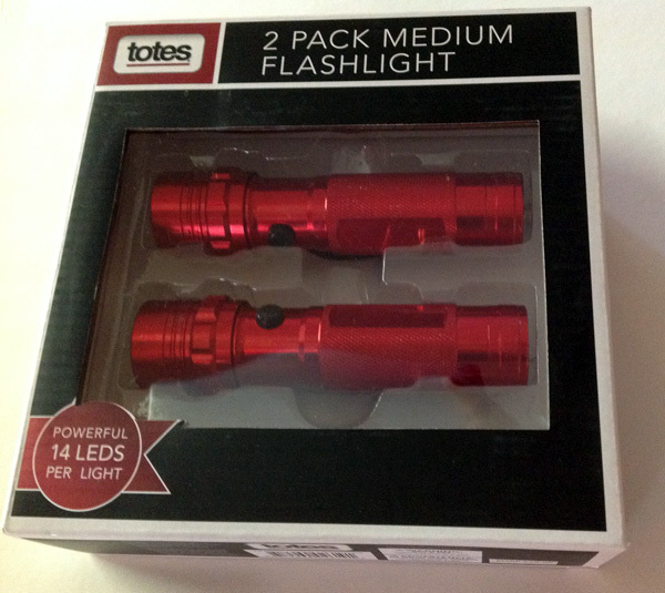 Totes 2 Pack Medium Flashlight Powerful 14 LEDs Per Light-Red - Great ...