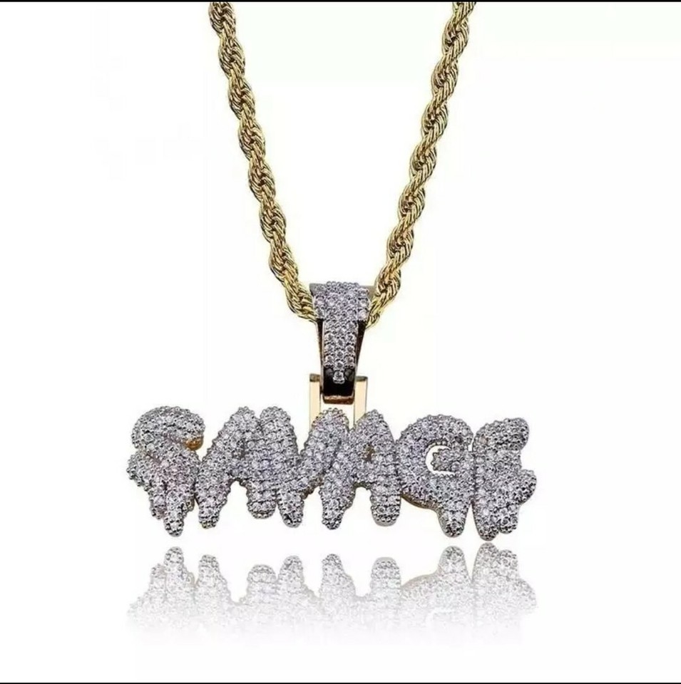 Gold Tone Iced Savage Pendant - 24" Rope Chain - Hip Hop Fashion ...