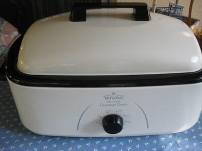 White Rival Oven Roaster 18 Quart W/ LID & RACK & REMOVABLE PAN (CLEAN ...