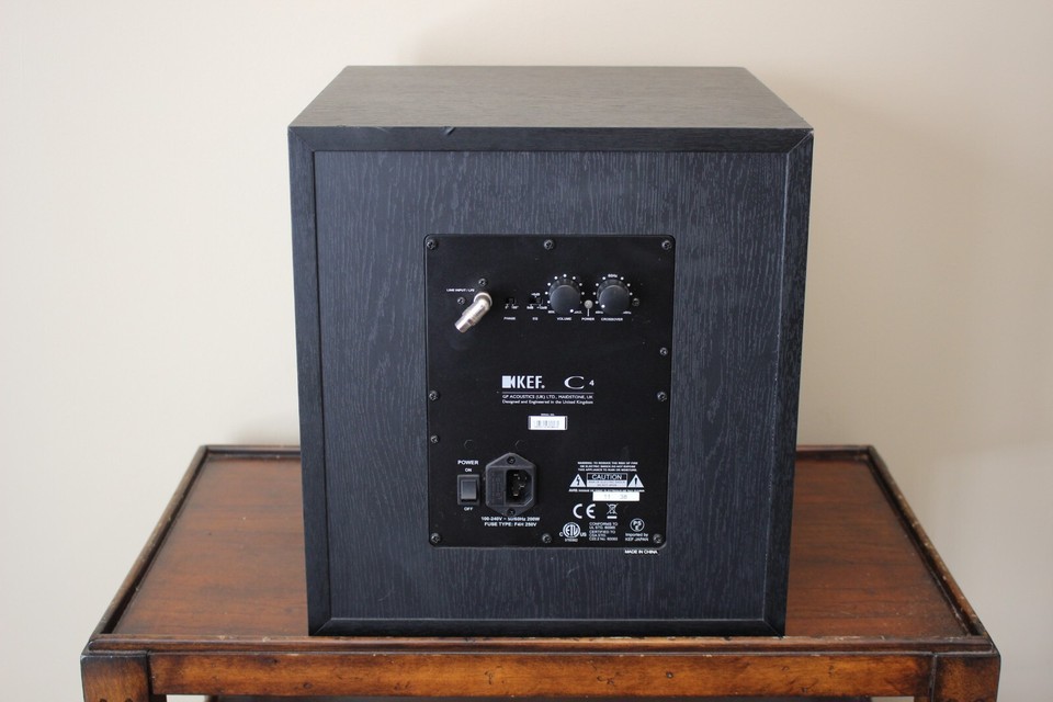 KEF C4 SUBWOOFER (BLACK) 200 WATT POWERED HOME THEATER AUDIOPHILE SUB ...