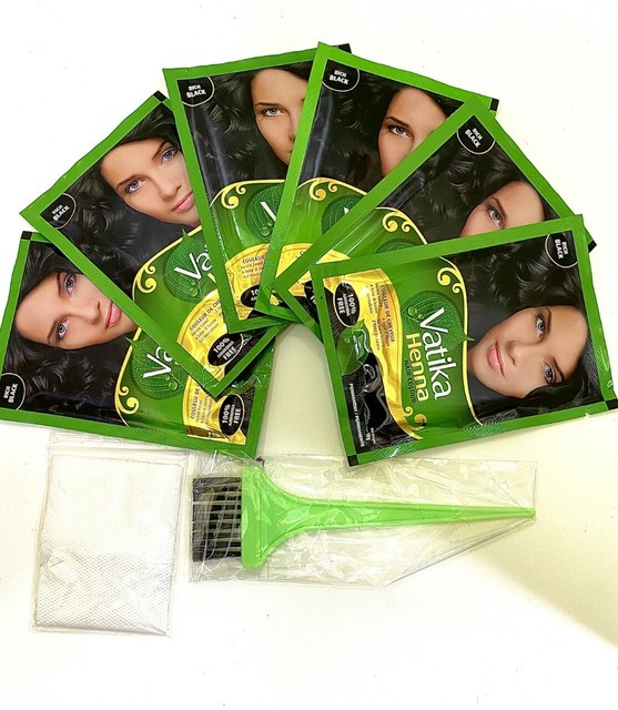 Vatika Henna Hair Dye X6 Packets Dark Brown for sale online | eBay
