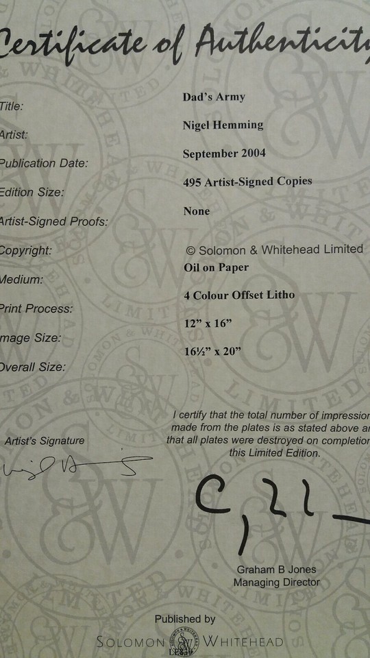 nigel hemming limited edition dad`s army springer spaniel dogs puppies ...