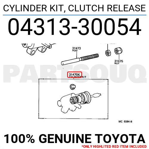0431330054 Genuine Toyota Cylinder Kit Clutch Release 04313-30054 for ...