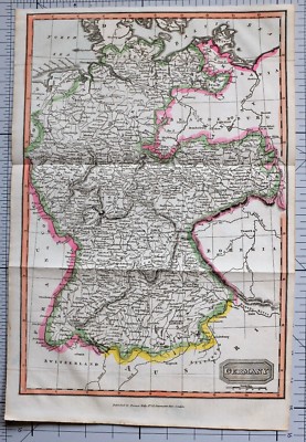 1822 ANTIQUE MAP GERMANY with HAND COLOUR | eBay