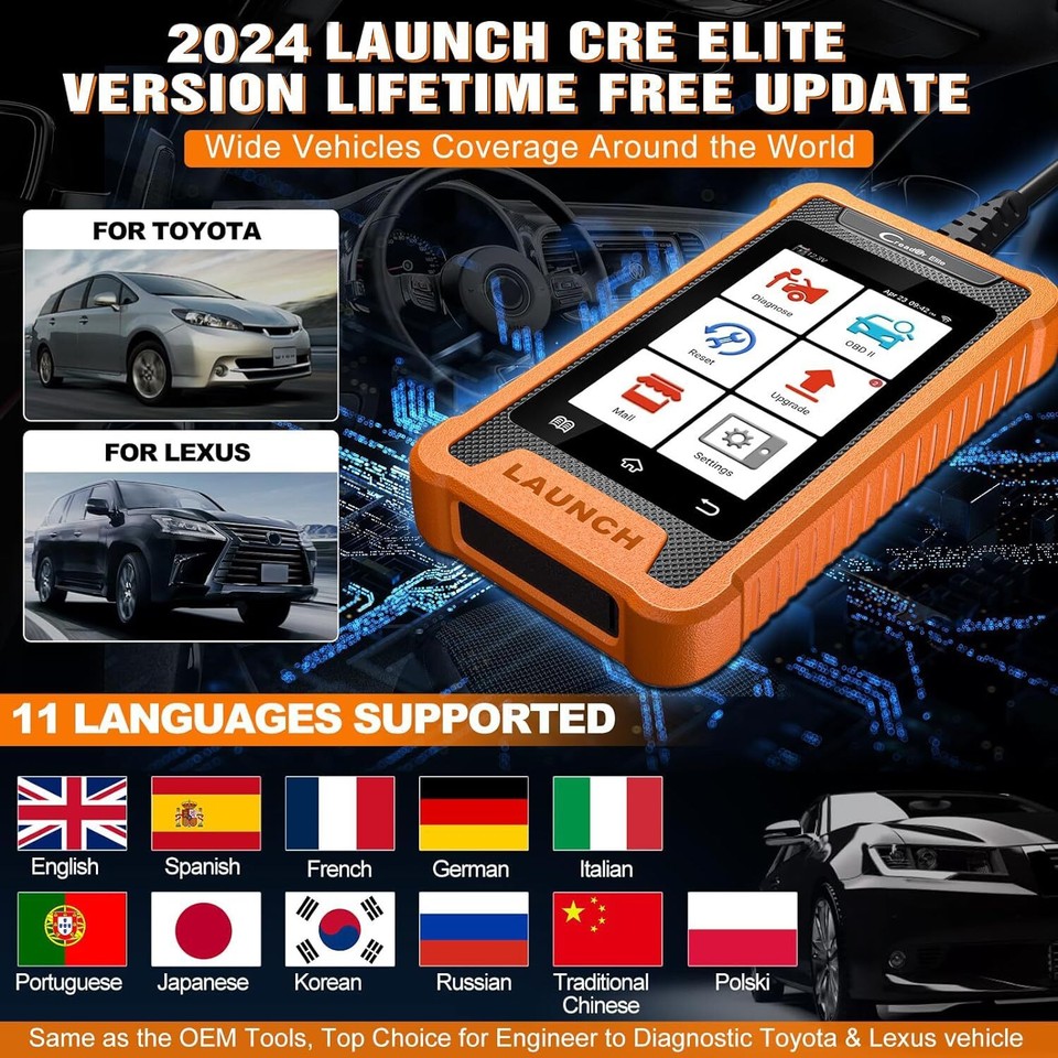 LAUNCH Creader Elite For TOYOTA Full System Car OBD2 Diagnostic Scanner Tool | eBay