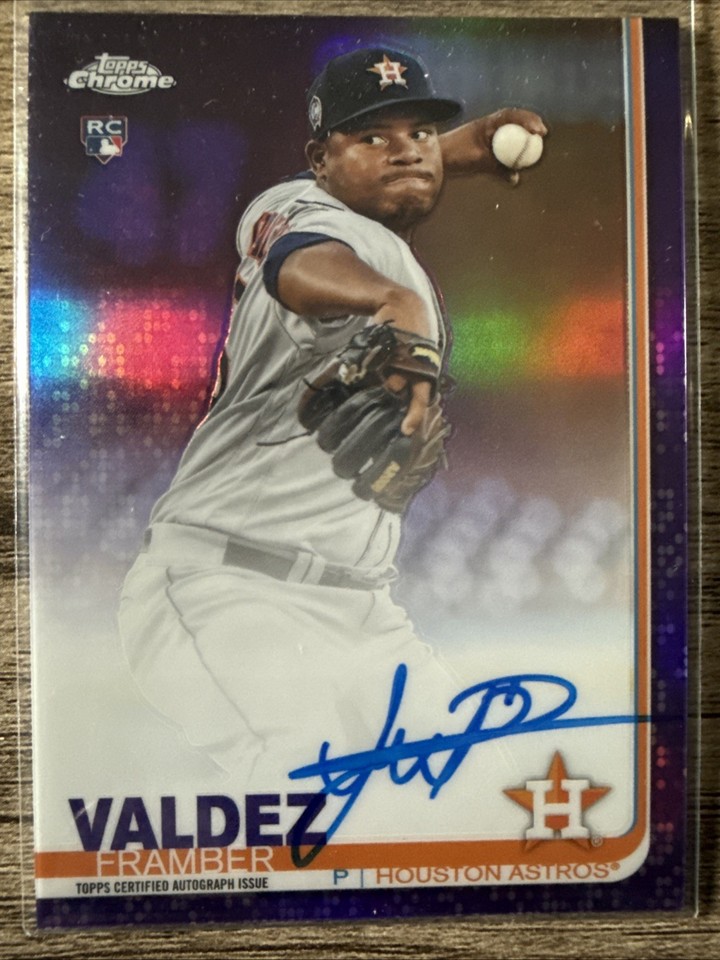 2019 Topps Chrome - Rookie Autographs Framber Valdez #RA-FV Purple ...
