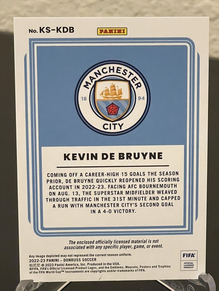 2022-23 Panini Donruss Soccer Kit Series Kevin De Bruyne Patch #KS-KDB ...