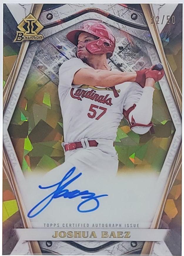 2022 Bowman Chrome - Bowman Invicta Autographs Joshua Baez #BIA-JB Gold Atomic Refractor /50 (AU ...