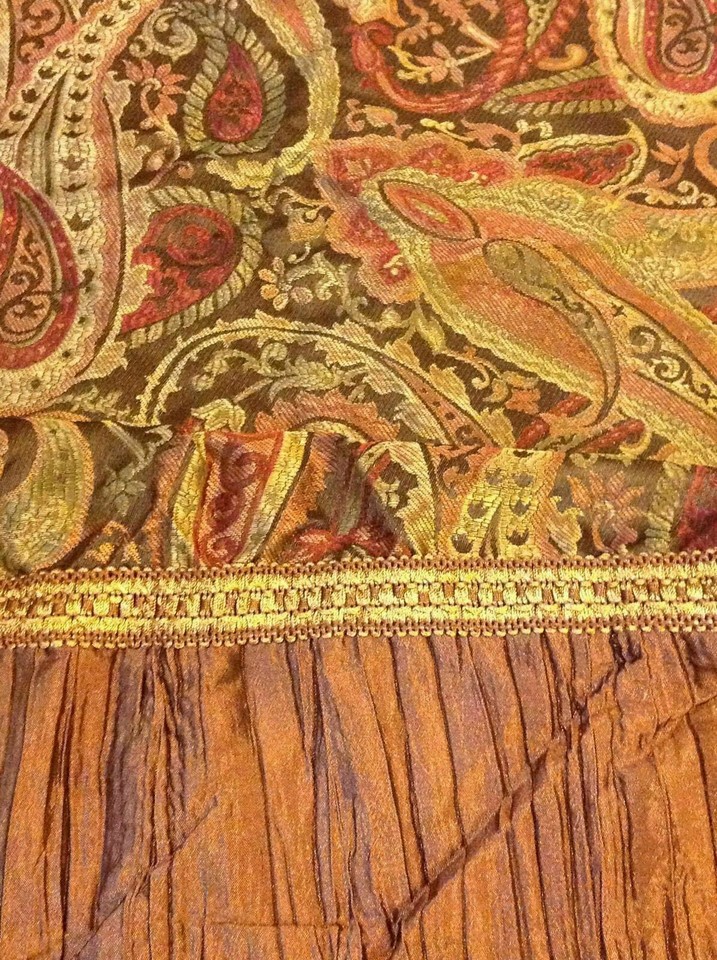 Satin Table Runners Bronze Gold & Olive Beaded 70” X 12” | eBay