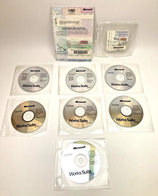 Microsoft Works Suite 2000 Key Code & 7 Disc Set | eBay