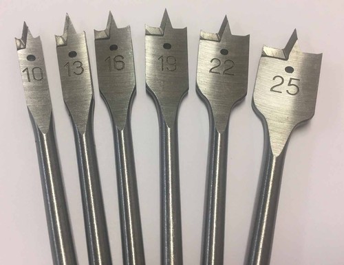 Heller Extra Long Flat Wood Spade Bit 6mm - 25mm X 400mm QuickBit HEX ...