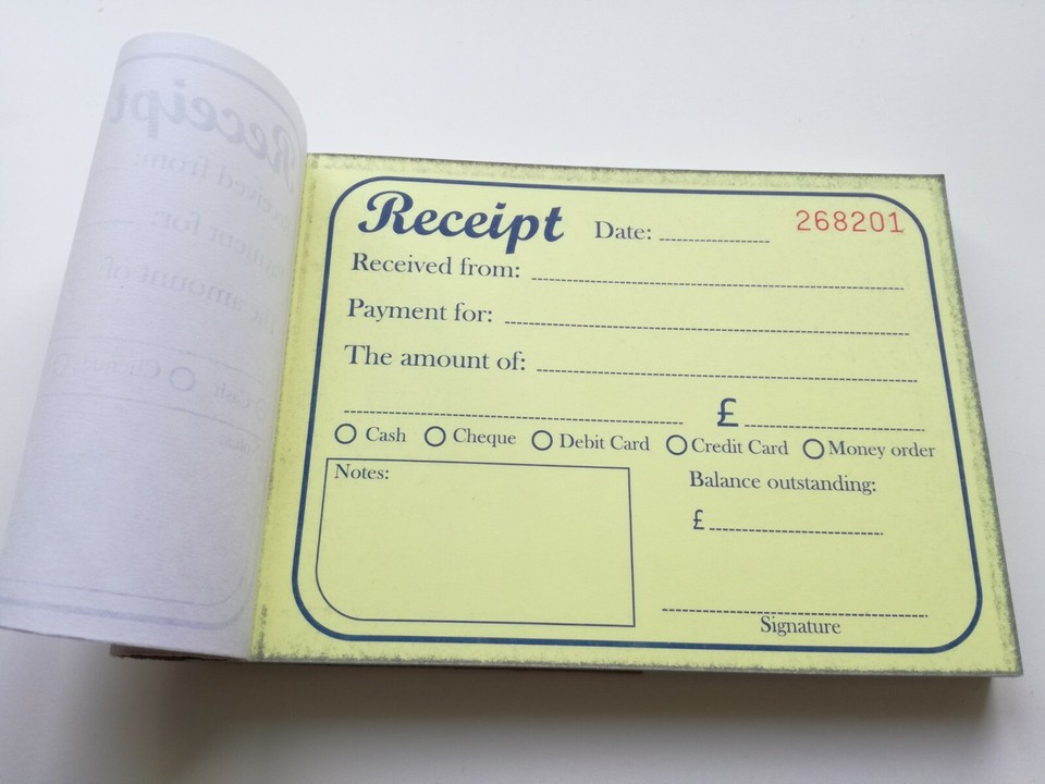 3 Receipt Books Duplicate Carbonless NCR 50 sets serially numbered ...