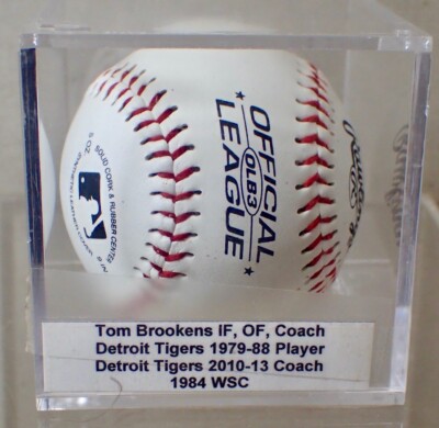 TOM BROOKENS Signed Autographed Official League Baseball WSC 1984 ...