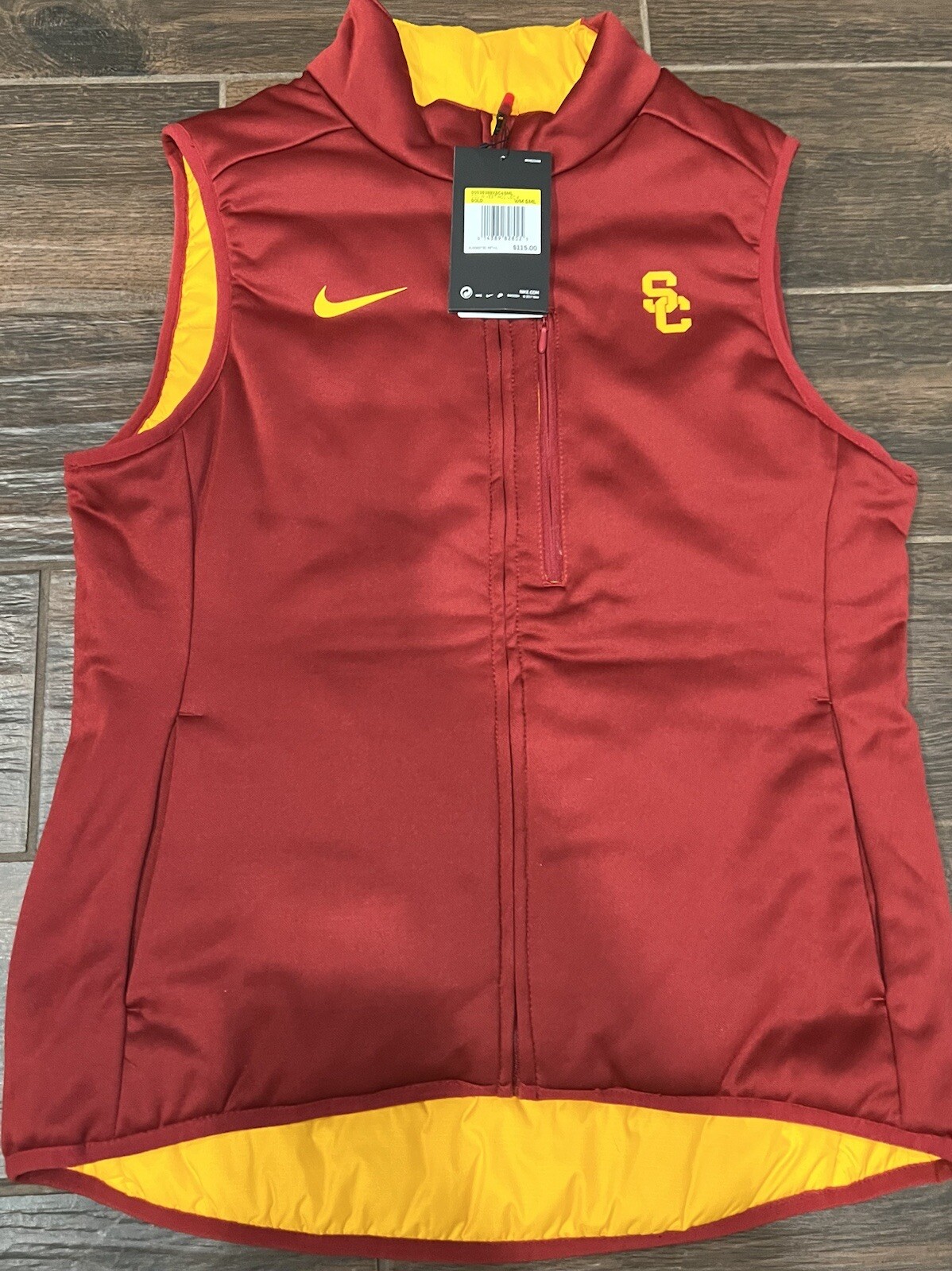 Women's Nike Cardinal & Gold USC Trojans Crimson Reversible Puffer Vest ...