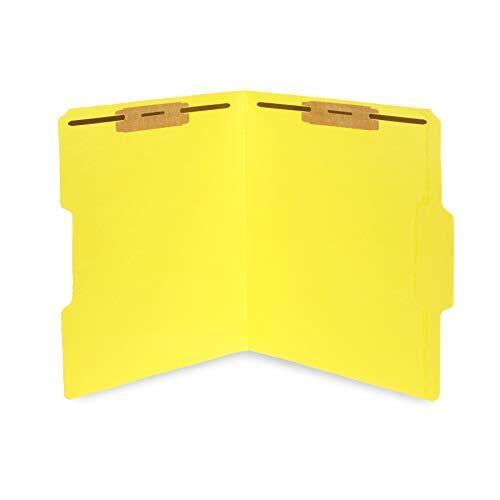 50 Assorted Color Fastener File Folders - 1/3 Cut Reinforced Tab ...