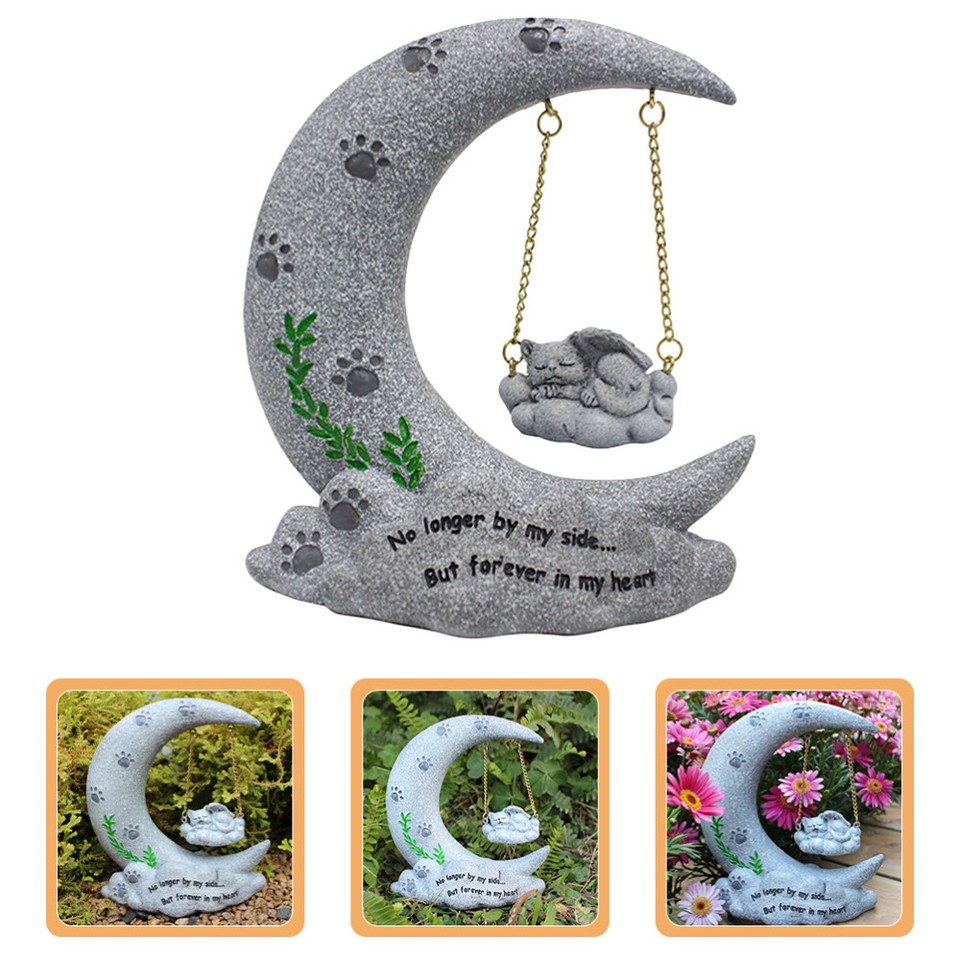 Cat Moon Shaped Headstones Loss Stone Sympathy Loss of Pet Cat Memorial ...