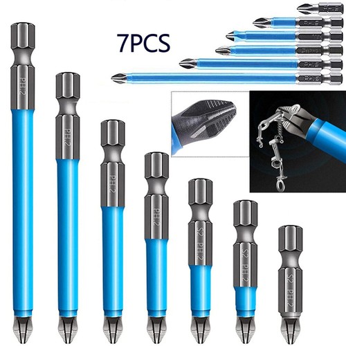 7 Pcs Magnetic Anti-Slip Drill Bit PH2 Cross Bits Set Screwdriver 25mm ...