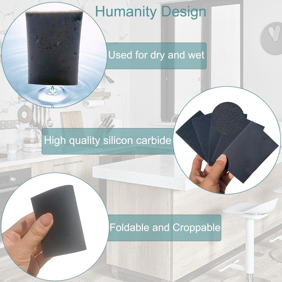 20pcs 3x4" 400-3000 Grit Sanding Sponge Set, Ultra Fine Wet/Dry ...