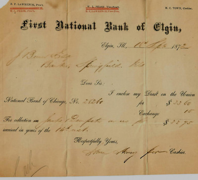 RARE! “Lincoln Pallbearer" Jacob Bunn Hand Written Note Dated 1872 | eBay