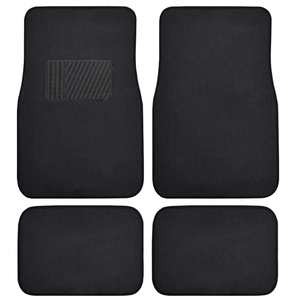 Car Carpet Floor Mats 4 Piece Vinyl Heel Pad Rug for Sedan & SUV Car ...