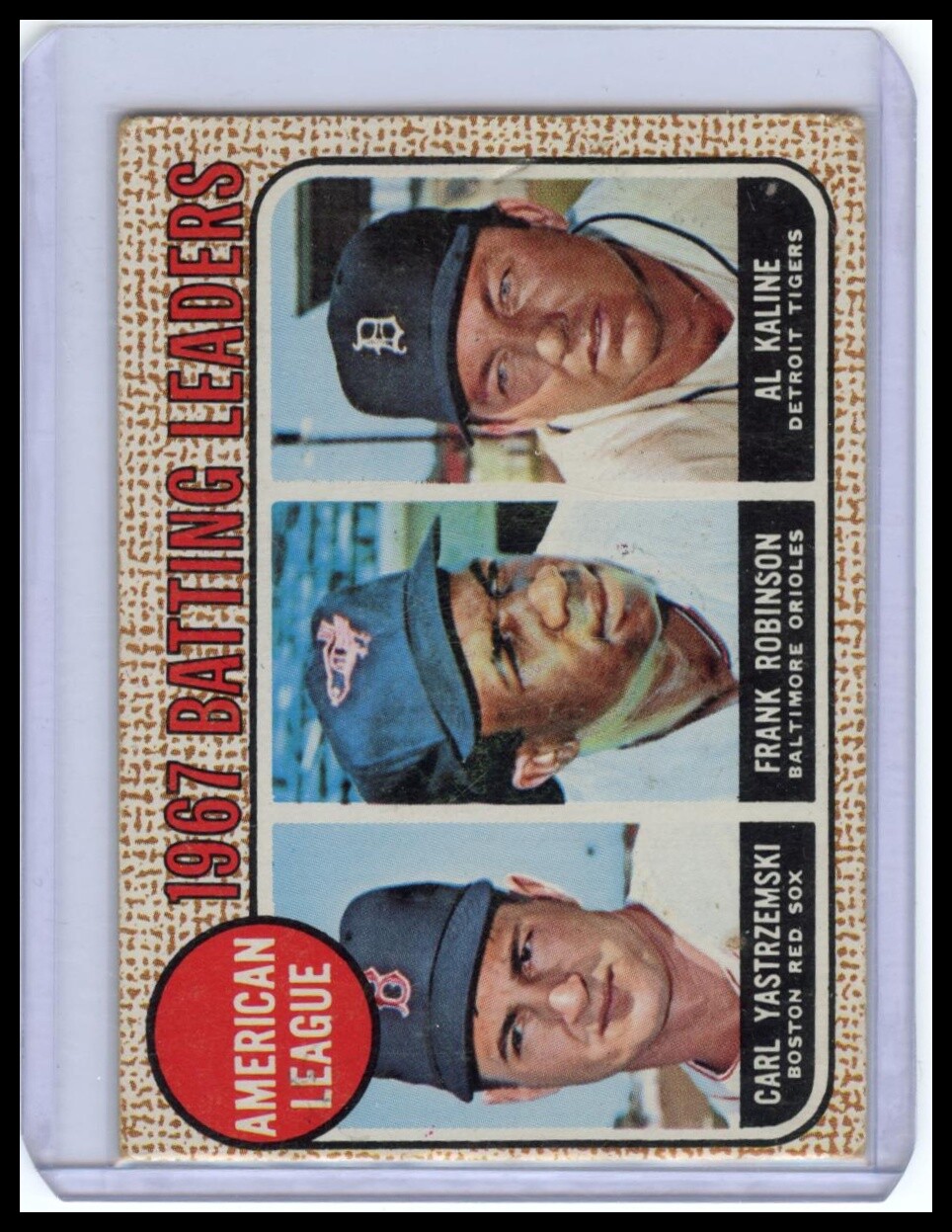 1968 Topps #2 American League 1967 Batting Leaders Yastrzemski Robinson ...