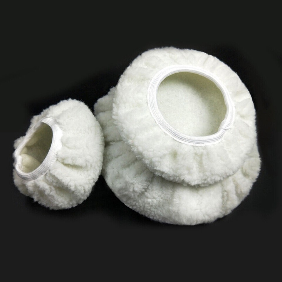 6PCS 5-6/7-8/9-10 inches Polishing Bonnet Buffer Pads Soft Wool For Car ...
