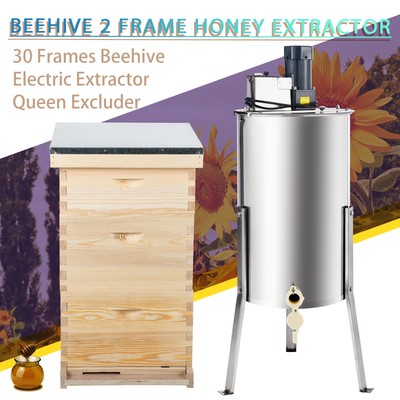 Electric Honey Extractor 2 Frame + 30 Frames Bee Hive 20 Deep 10 Medium ...