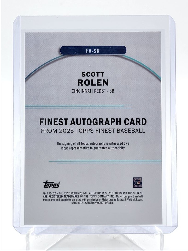 SCOTT ROLEN 2025 TOPPS FINEST AUTOGRAPH BLUE REFRACTOR AUTO /99 Q1940 ...