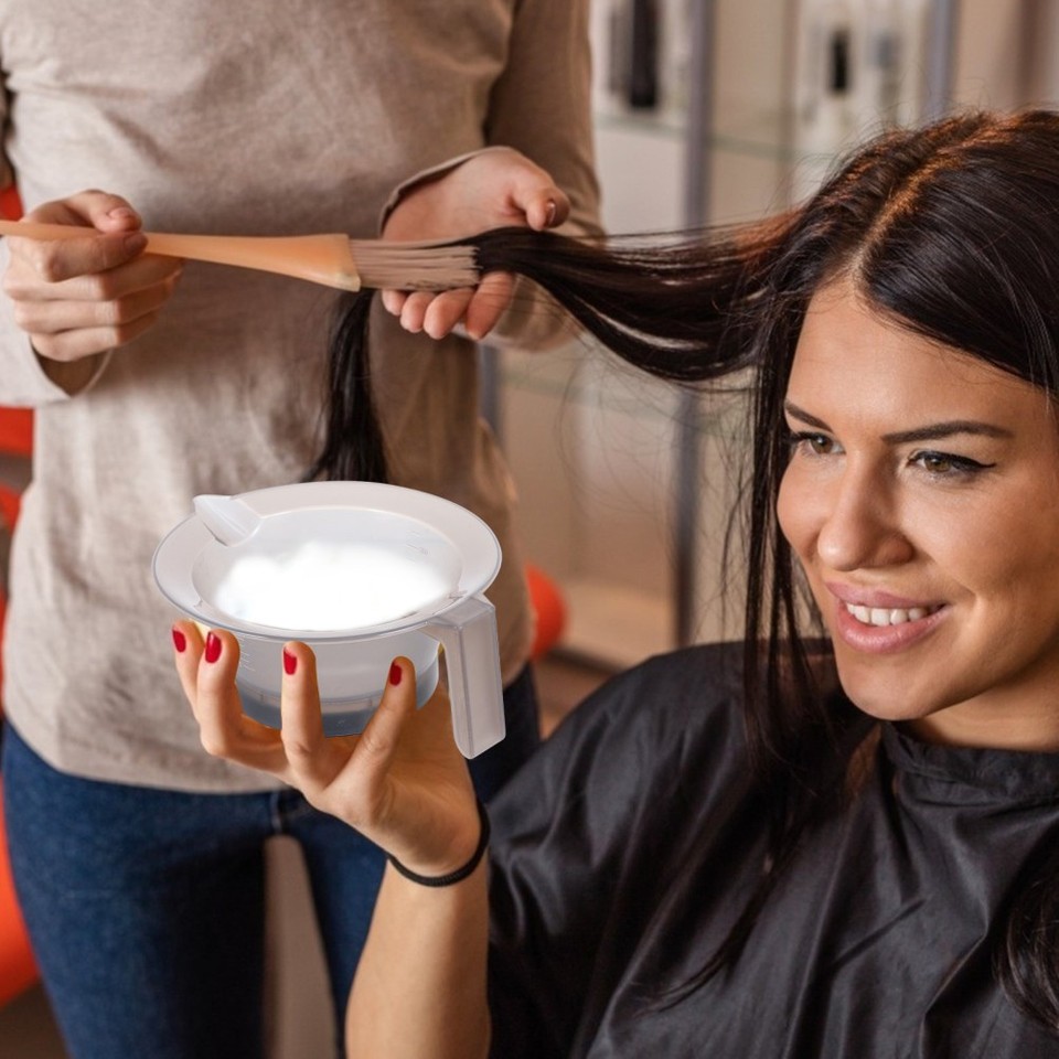 3 Pcs Plastic Hair Dye Bowls Hair Coloring Bowls with Scale and Handle ...