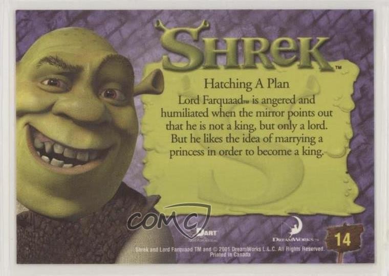 2001 Dart Shrek Lord Farquaad Hatching A Plan #14 0h1 | eBay