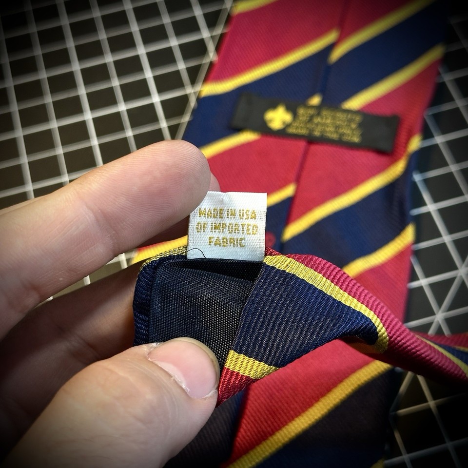 🇺🇸 USA MADE Vintage BSA Boy Scouts Red Blue Gold Striped Woven Silk ...