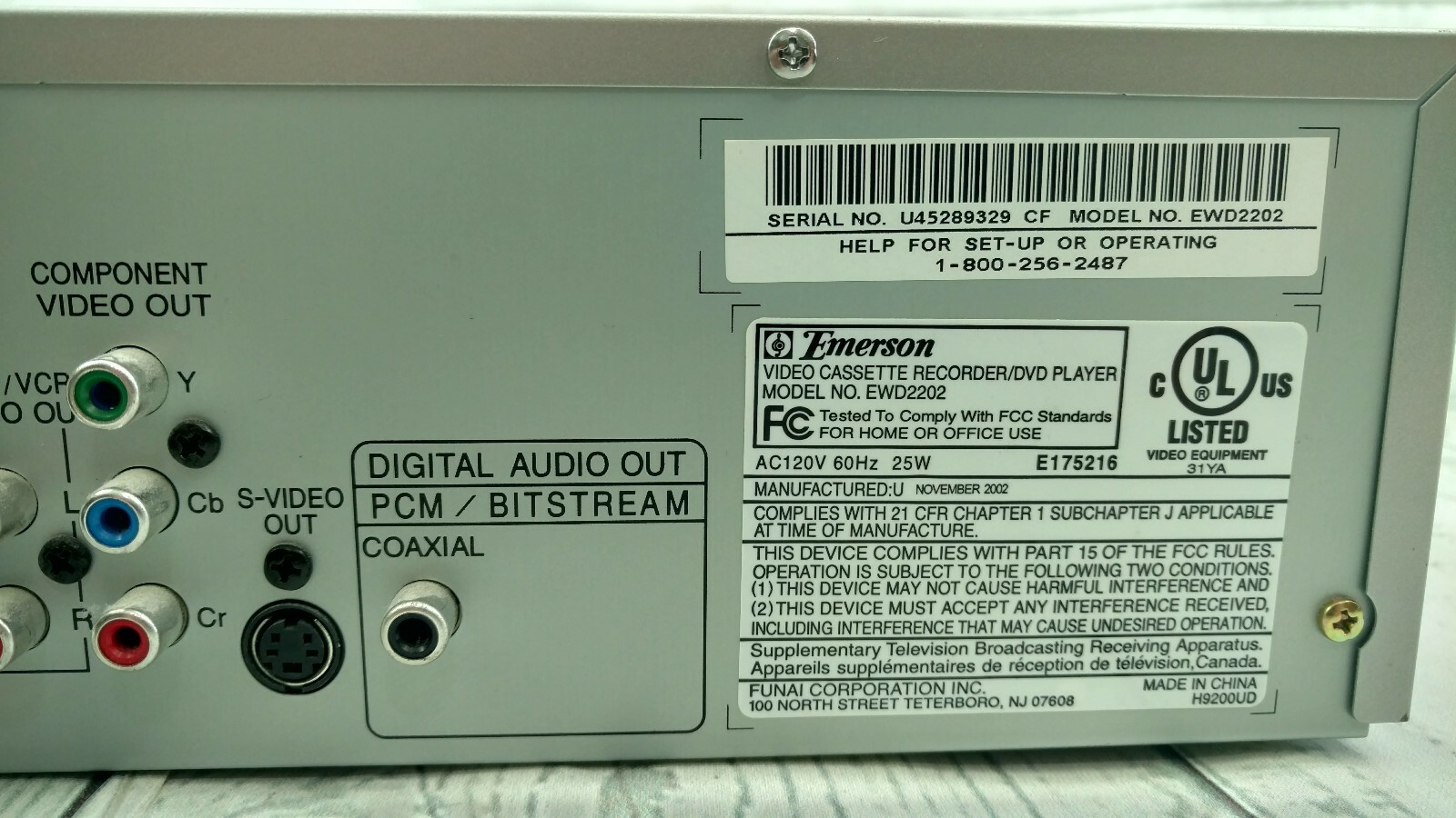 Emerson EWD2202 DVD/CD Player/VCR VHS Combo Silver | eBay