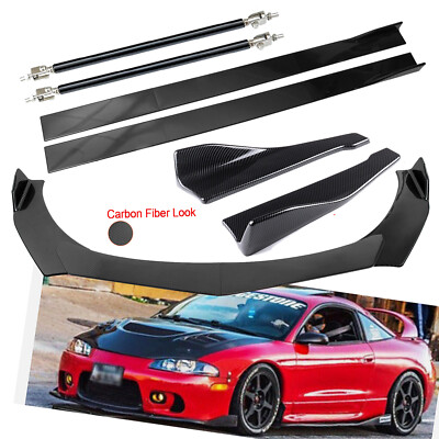 Front Bumper Lip Splitter Spoiler Rear Lip Strut Rod For Mitsubishi ...