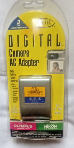 Digital Camera AC Adapter, Fits Most 6.5V Olympus & Nikon Digital ...