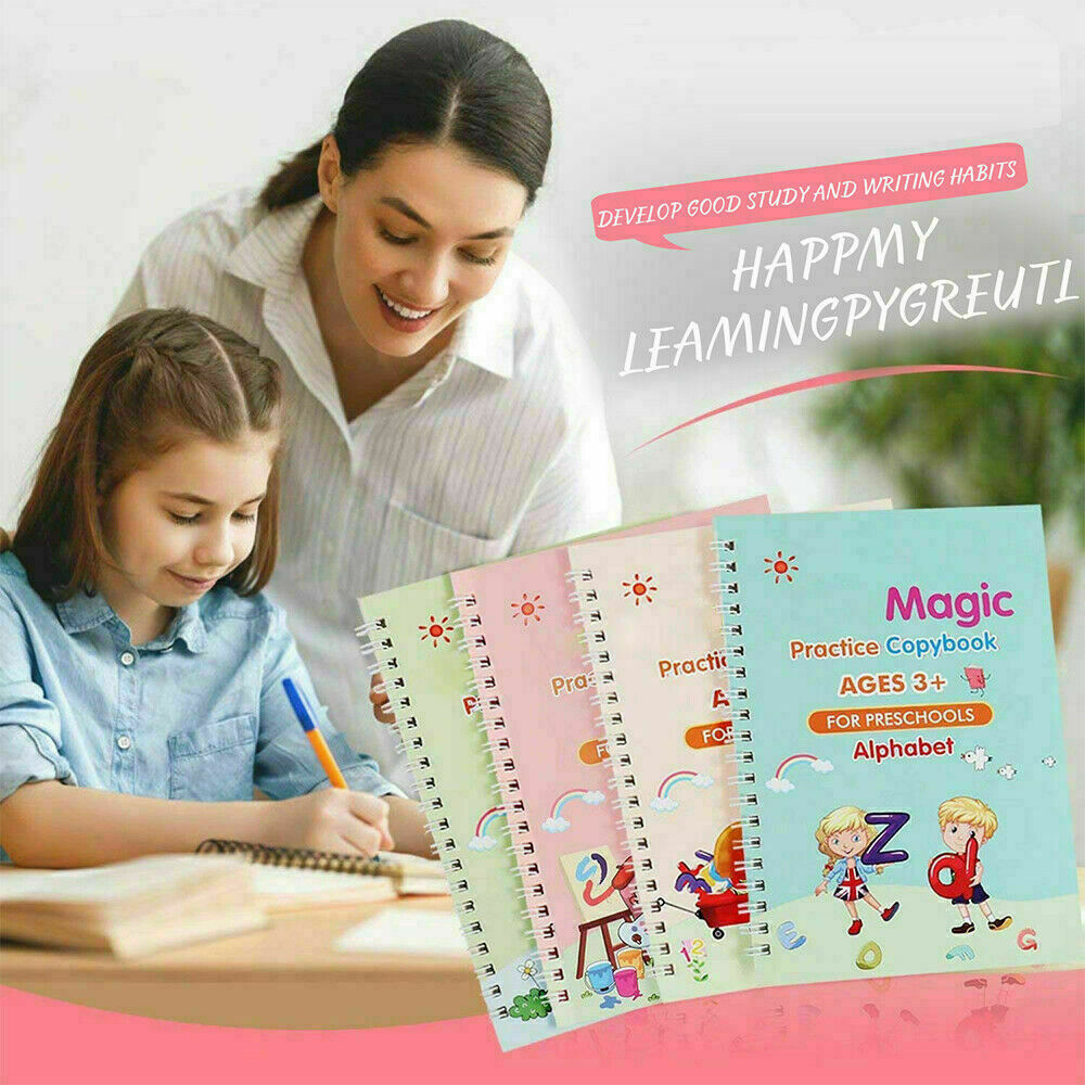 11Pcs Magic Practice Copybook Set Groove Reusable English Calligraphy ...