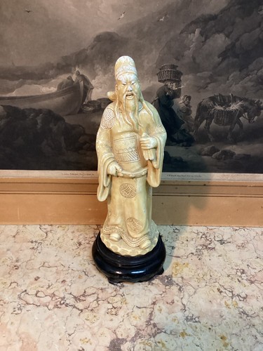 ANTIQUE CHINESE CARVED RESIN FIGURINE. MAN. 11.5 INCHES. DAMAGED | eBay