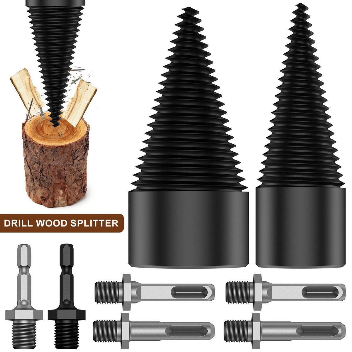 Log Wood Splitting Electric Hammer Drill Bit Splitter Cone Ozoffer