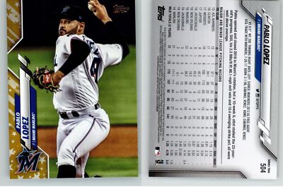 Pablo Lopez 2020 Topps Gold Star #504 Miami Marlins | eBay