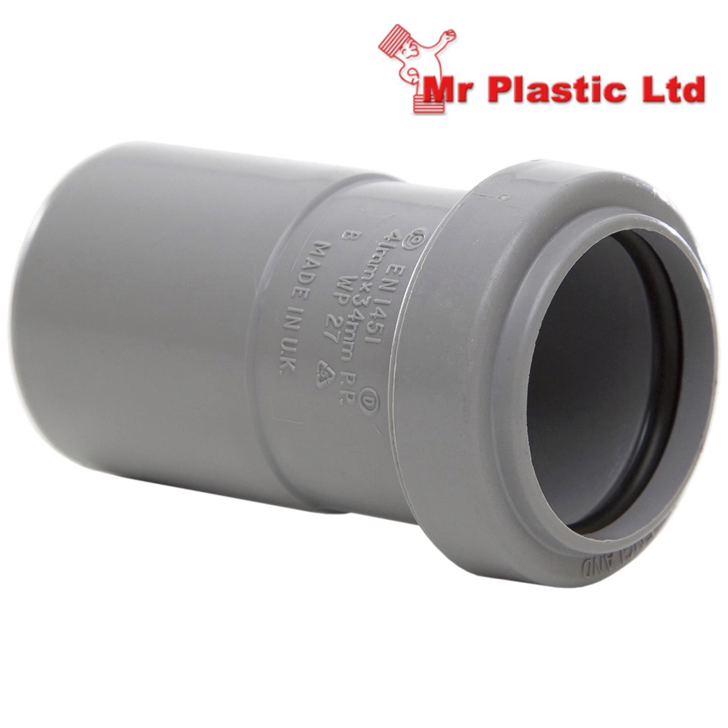 Polypipe 32mm Push Fit Waste Pipe Fittings in Grey (actual size 34mm ...