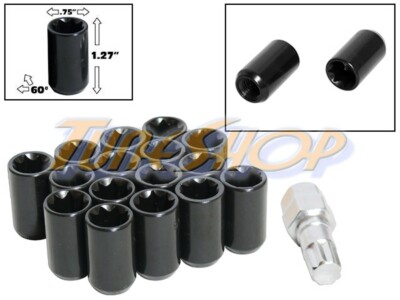 16 TUNER WHEEL LOCK LUG NUTS 8 POINT KEY 12X1.25 12 1.25 ACORN OPEN END ...