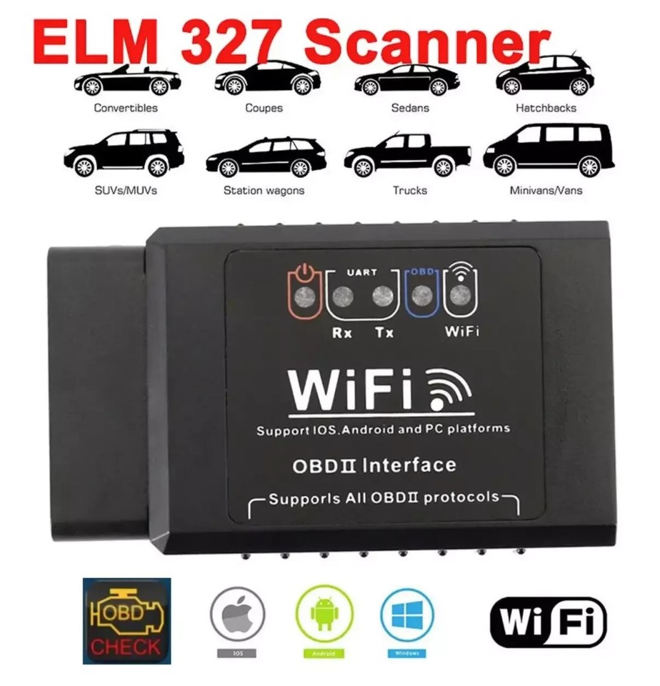 ELM 327 OBD2 WIFI ELM327 V 1.5 Scanner for iPhone IOS /Android Auto ...
