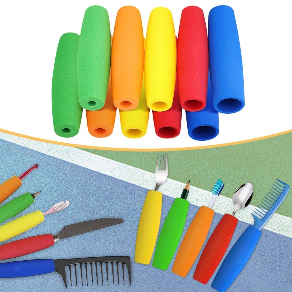 10Pcs Foam Grip Tubing Foam Tubes Grip Aid for Elderly Disabled Spoons ...