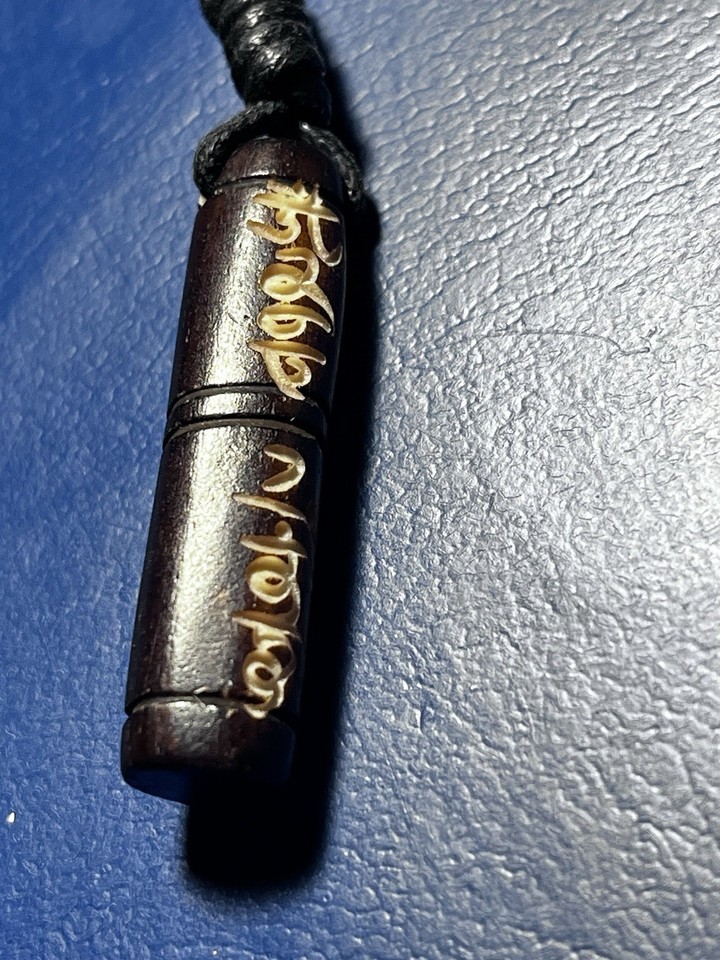 Tibetan Buddhist Prayer Pendant Om Mani Padme Hum Over Wood Cylinder | eBay