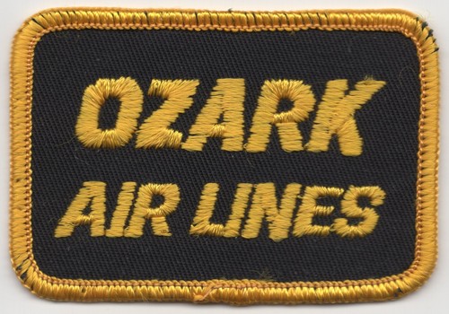 OZARK AIR LINES Vintage Embroidered Patch Brown Field & Yellow Border ...