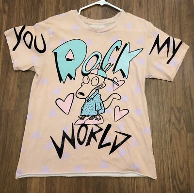 Rocko’s Modern Life T-Shirt Pink Distressed You Rock My World Medium ...
