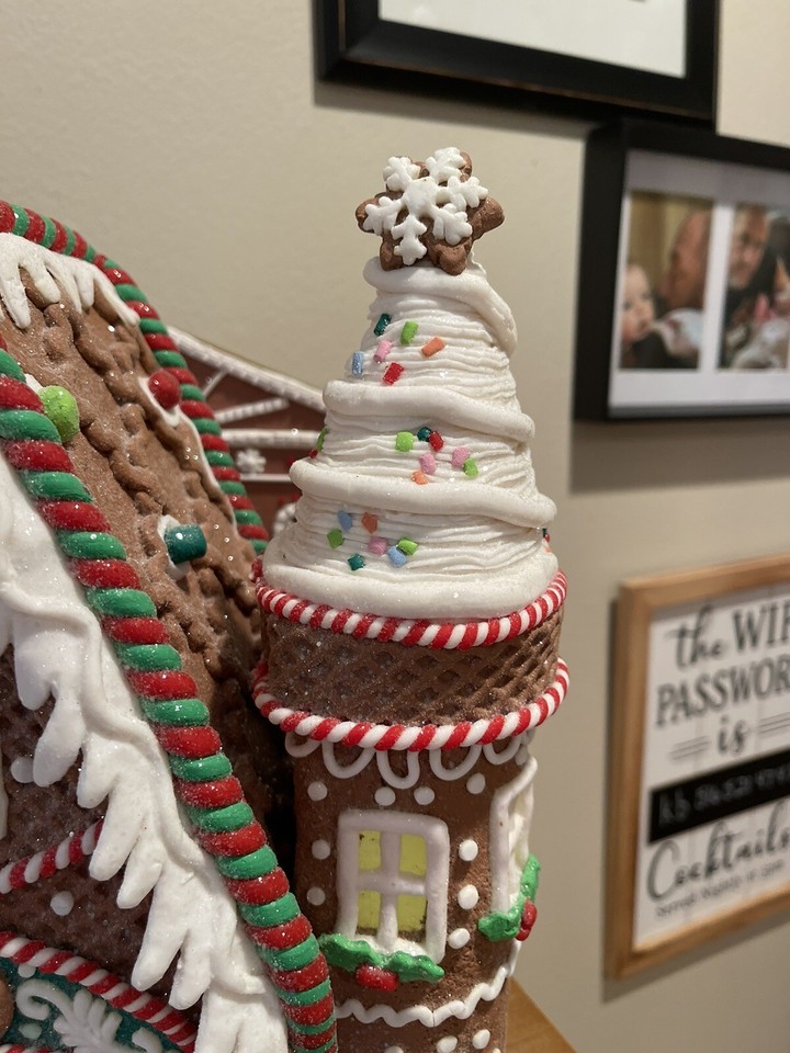 Trimsetter Christmas Gingerbread Ice Cream Cone House LED NWT | eBay
