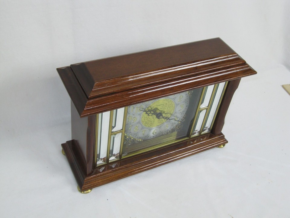 Vintage Ansonia Gold Medallion Mantle Clock #1345 c Bevelled Mirror AA ...